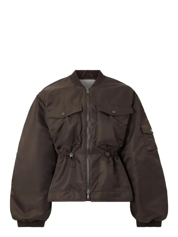 Cecilie Bahnsen Birdie Ruched Padded Shell Bomber Jacket - Brown
