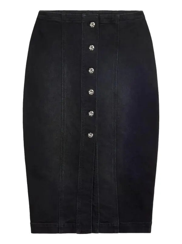 Blumarine Logo-print Denim Skirt - Black