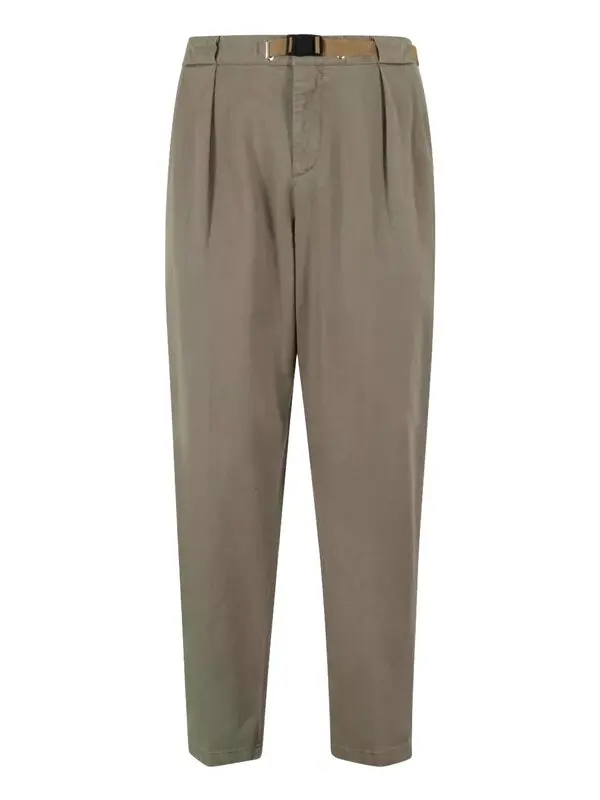 WHITE SAND Buckle-fastening Pleated-front Trousers - Brown