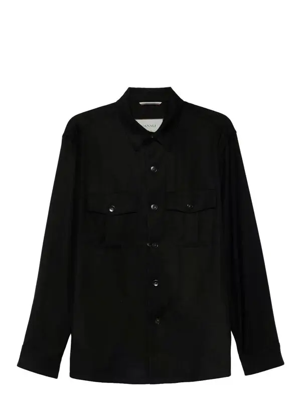 Canali Wool Shirt Jacket - Black