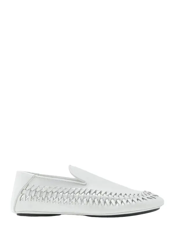 Proenza Schouler Whip Braided Leather Loafers - White