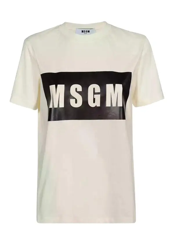 MSGM Logo-print Cotton T-shirt - White