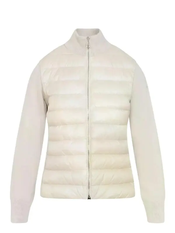 Moncler Quilted Knit-panel Jacket - White