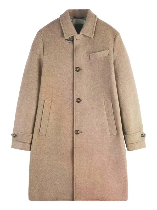 FAY Buttoned Coat With Toggle Fastening - Neutrals