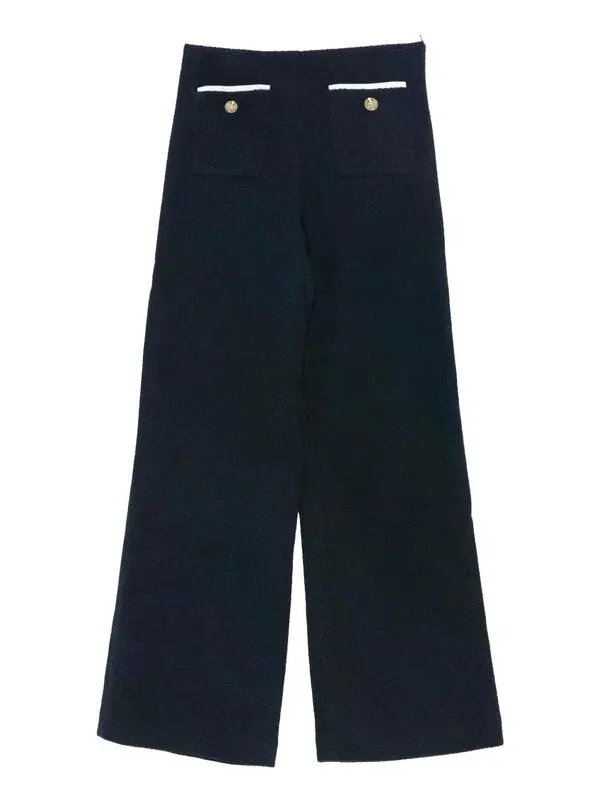 Maje Tweed Straight-leg Trousers - Blue