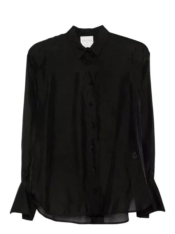 FORTE_FORTE Sheer Panel Shirt - Black
