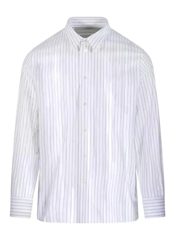 Saint Laurent Striped Long-sleeve Shirt - White