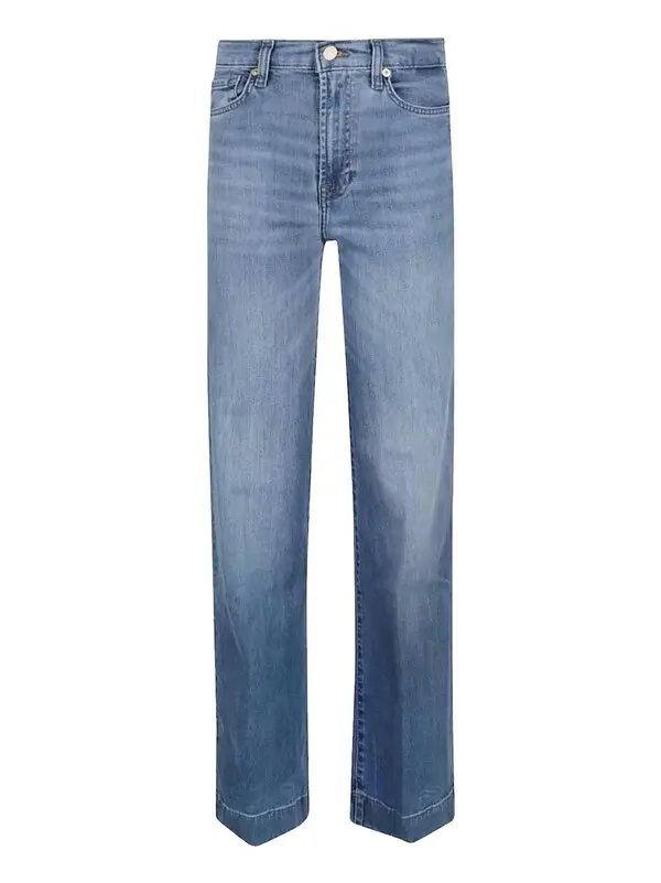 7 For All Mankind Dojo Cotton Straight Leg Jeans - Blue