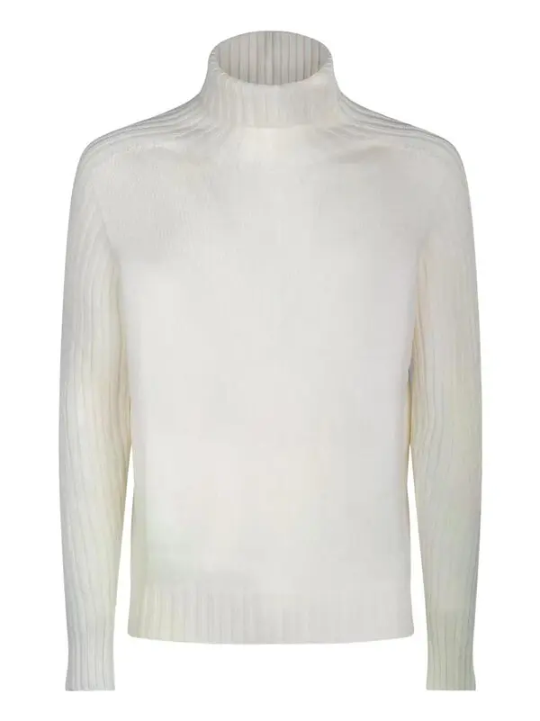GRAN SASSO Ribbed Turtleneck Sweater - White