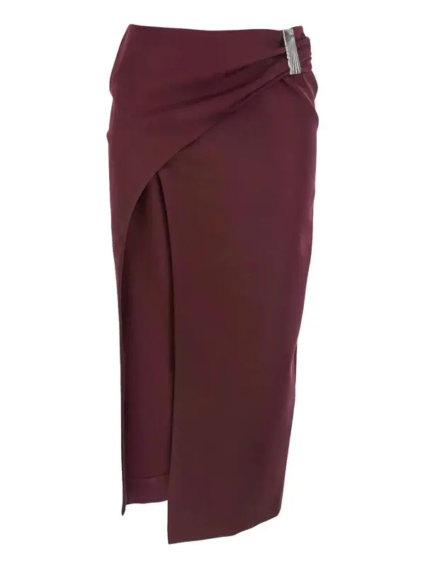 Attico Draped-front Midi Skirt - Red