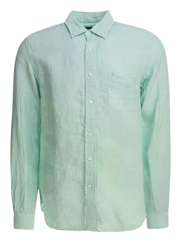 BEAMS Textured Linen Shirt - Green