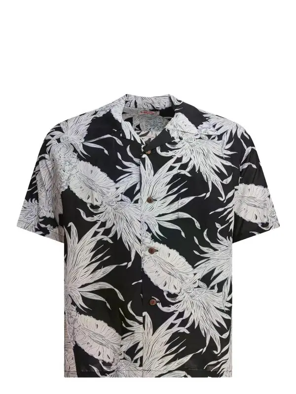SUN SURF Floral-print Shirt - Black