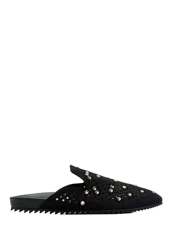 PEDRO GARCIA Braidy Crystal-embellished Mules - Black Black Castoro