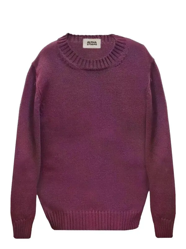 Alpha Studio Round-neck Wool Sweater - Ciliegia