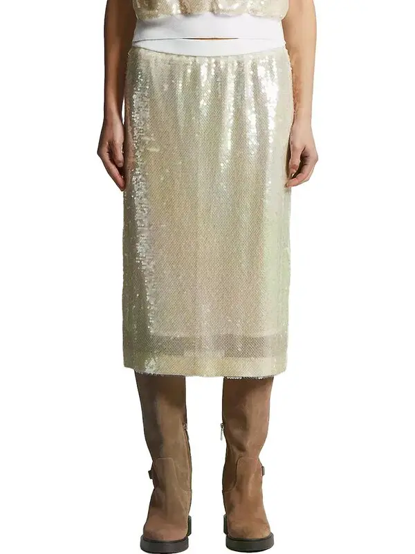 Peserico Sequin-embellished Midi Skirt - Neutrals