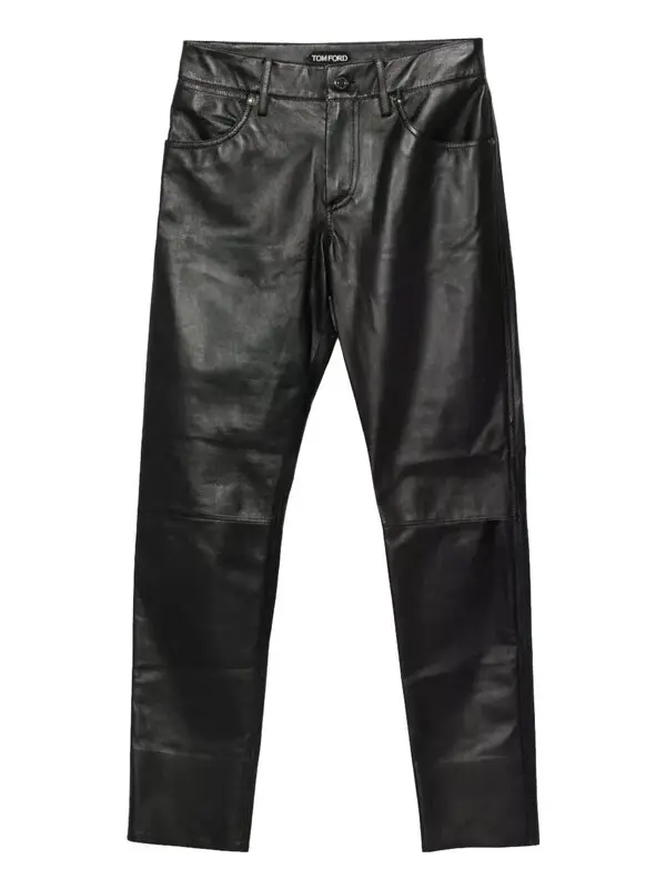TOM FORD Leather Trousers - Black