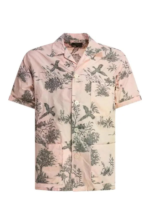 BEAMS Bird-print Pocket Shirt - Pink