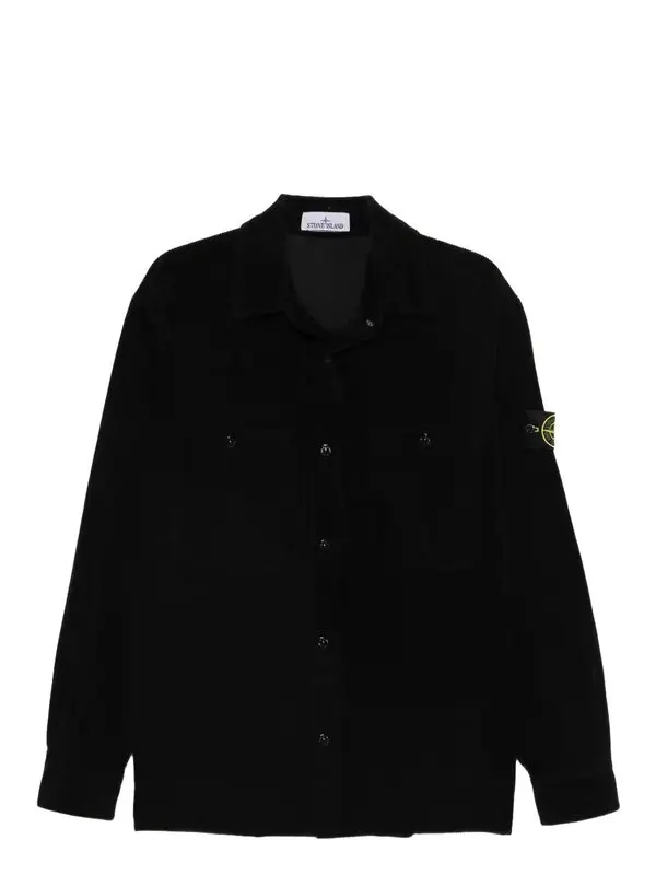 Stone Island Long-sleeved Cotton Shirt - Black