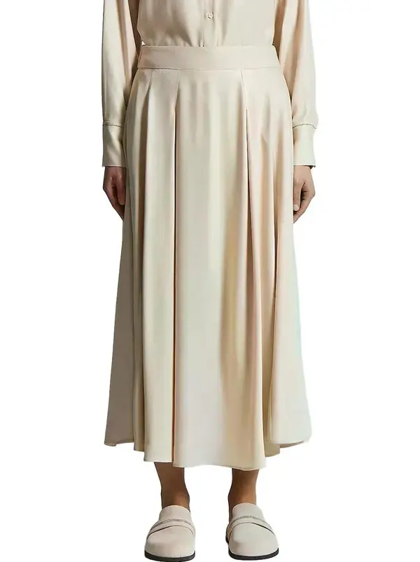 Peserico Pleated A-line Skirt - Neutrals
