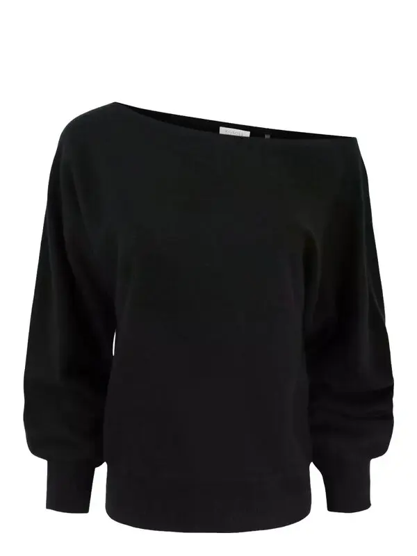 Kinross Cashmere Off-shoulder Dolman Sweater - Black