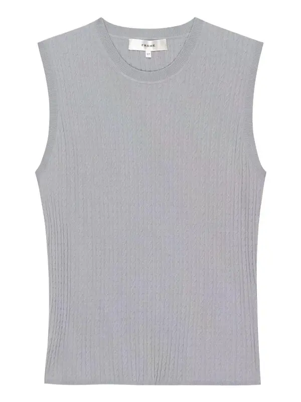 FRAME Cable-knit Sleeveless Top - Grey