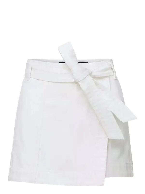 Veronica Beard Wrap-tie Belted Skort - White
