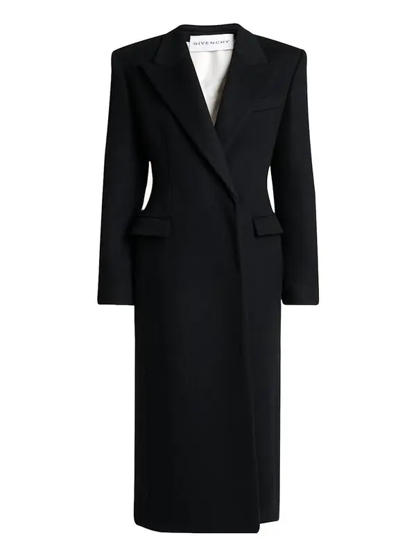 Givenchy Wool Double-breasted Cinched Coat - Black