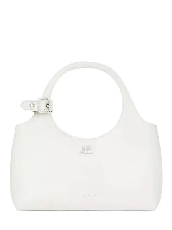 COURREGES Mini Holy Leather Shoulder Bag - White