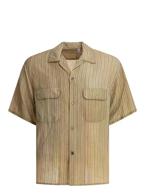 KAPTAIN SUNSHINE Striped Chest-pocket Shirt - Neutrals