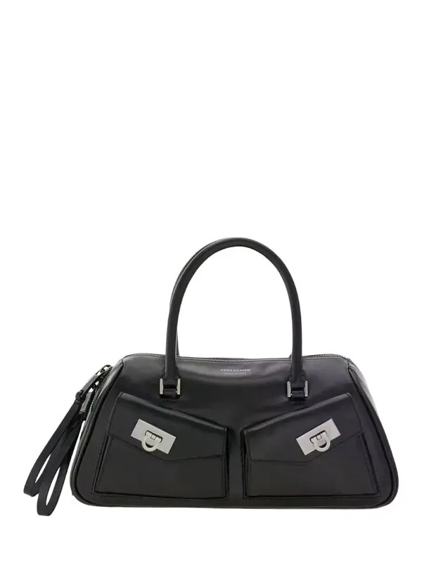 FERRAGAMO Leather Multi-pocket Tote Bag - Black