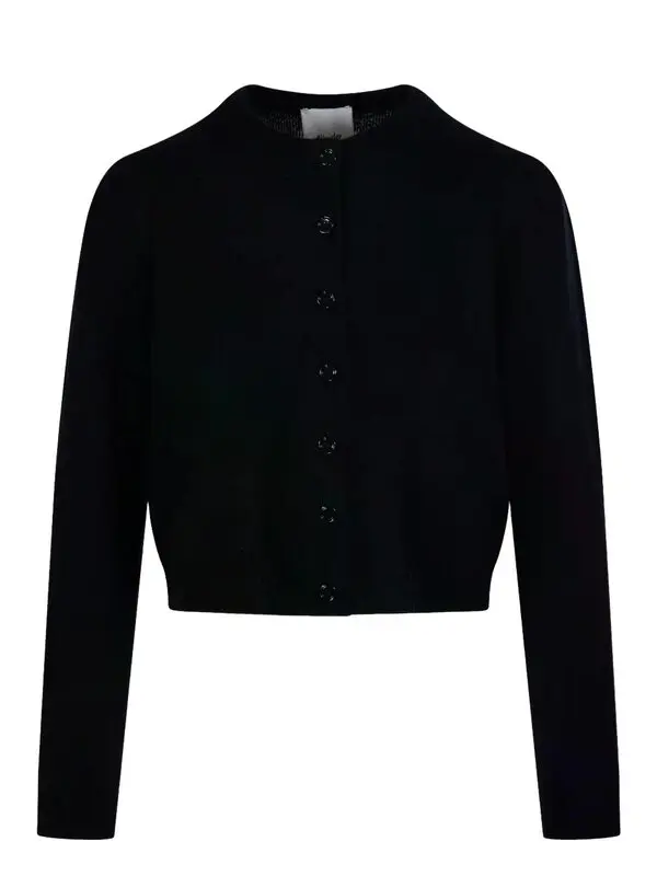 ALLUDE Crew-neck Cropped Cardigan - Black