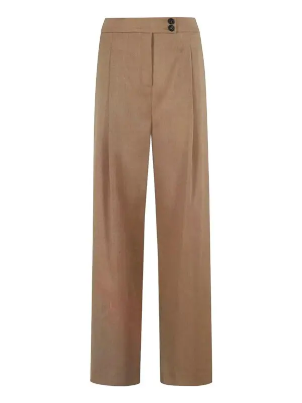 Eleventy Pleated Straight Leg Trousers - Brown