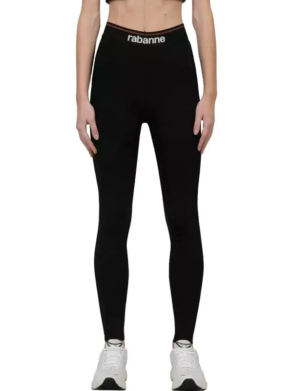Rabanne Logo-waistband Leggings - Black