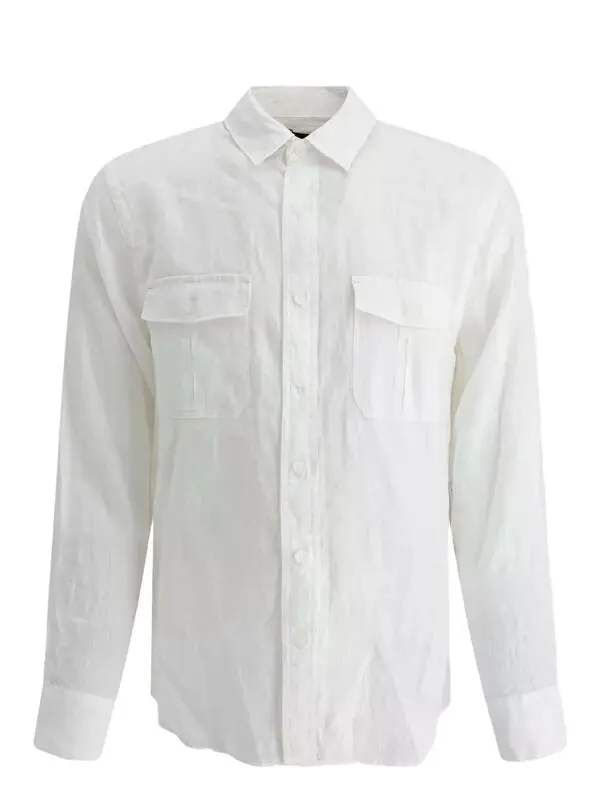 Vince Double-pocket Linen Shirt - White