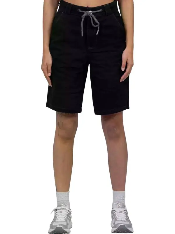 HOUSE OF SUNNY Embroidered Drawstring Shorts - Black