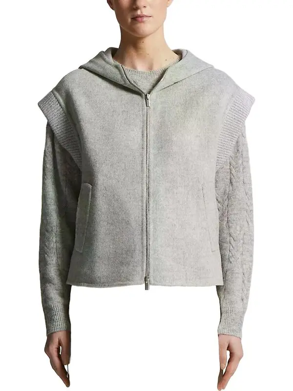 Peserico Cable-knit Hoodie - Grey
