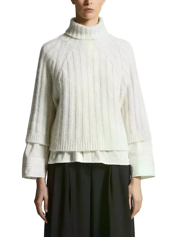 Peserico Ribbed Turtleneck Sweater - White