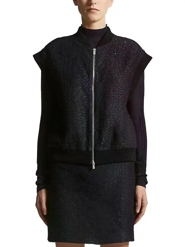 Peserico Sequin-embellished Sleeveless Hoodie - Black