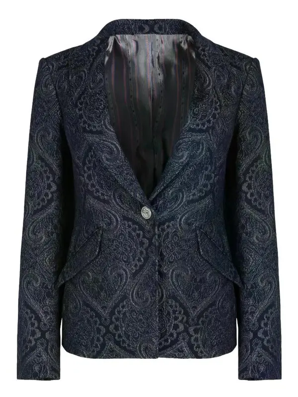 Etro Jacquard Paisley Blazer - Blue