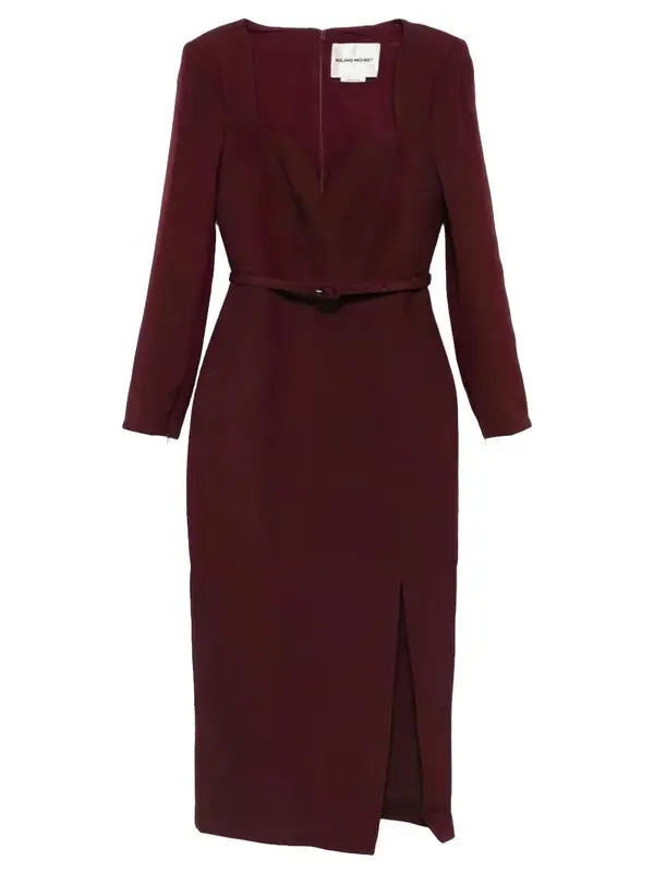 Roland Mouret Square-neck Belted Midi Dress - Red