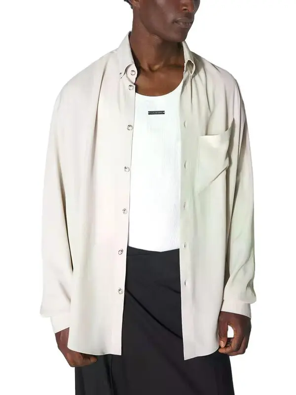 MUGLER Button-fastening Patch-pocket Shirt - White