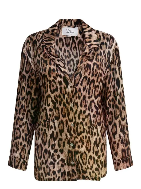 SLEEP NO MORE Leopard-print Button-down Blouse - Brown