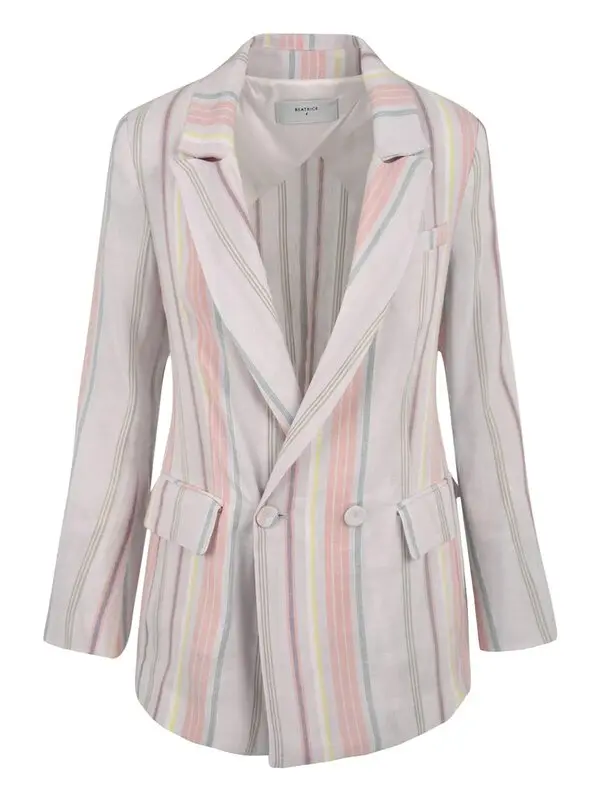 Beatrice B Striped Double-breasted Blazer - Bubble Sundeck Revival