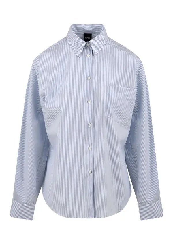 Aspesi Striped Shirt - Clear Blue