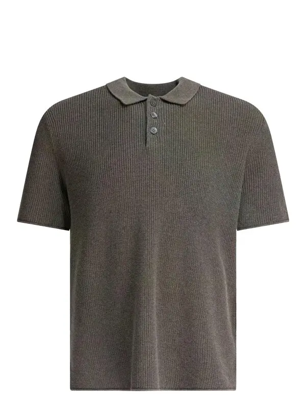 ALEX MILL Ribbed Cotton-linen Blend Polo Shirt - Grey