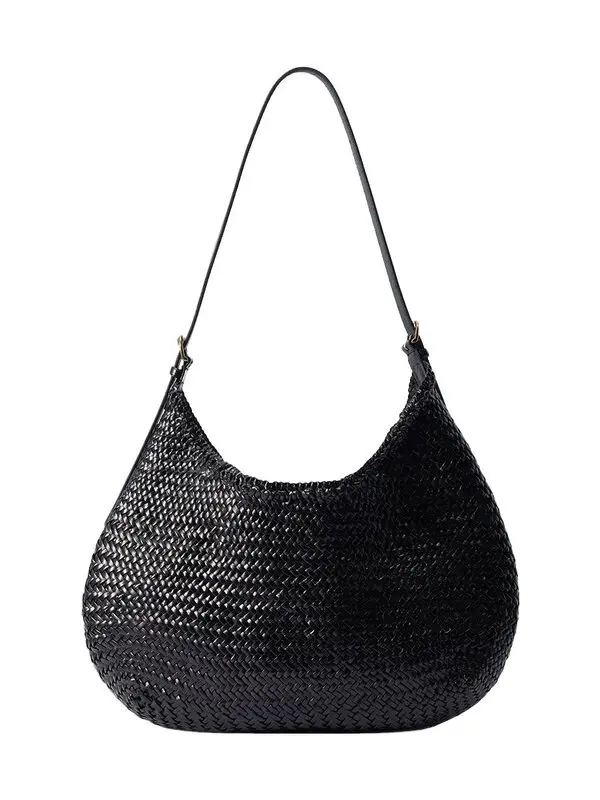 Dragon Diffusion Woven Shoulder Bag - Black