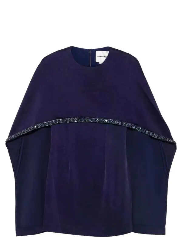 Roland Mouret Embellished Cape Dress - Blue