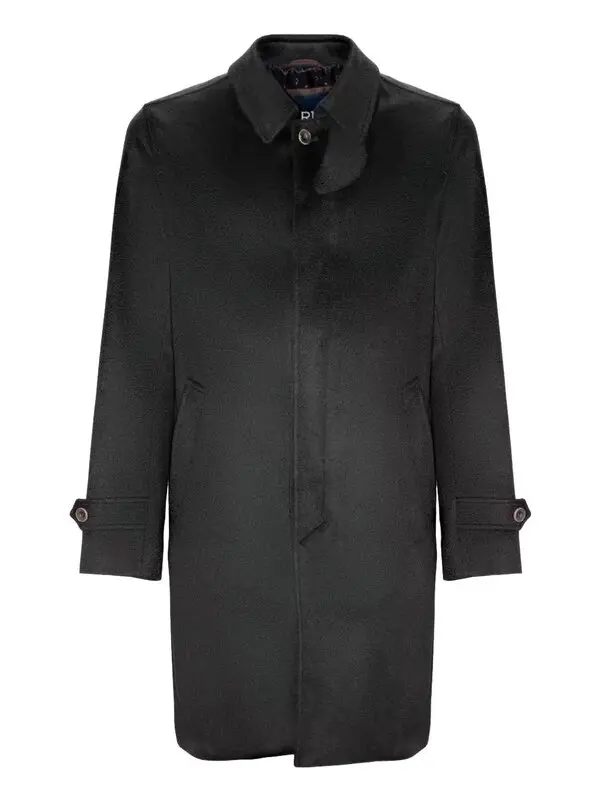 Herno Single-breasted Wool Coat - Black