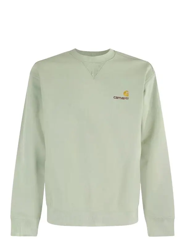 Carhartt Work In Progress Embroidered-logo Crew-neck Sweater - Green