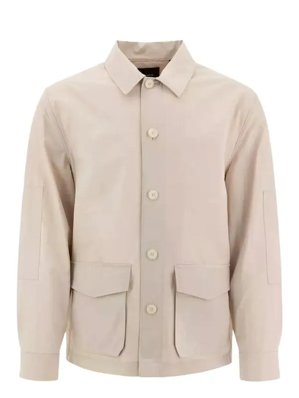 Vince Button-front Patch-pocket Shirt Jacket - Neutrals